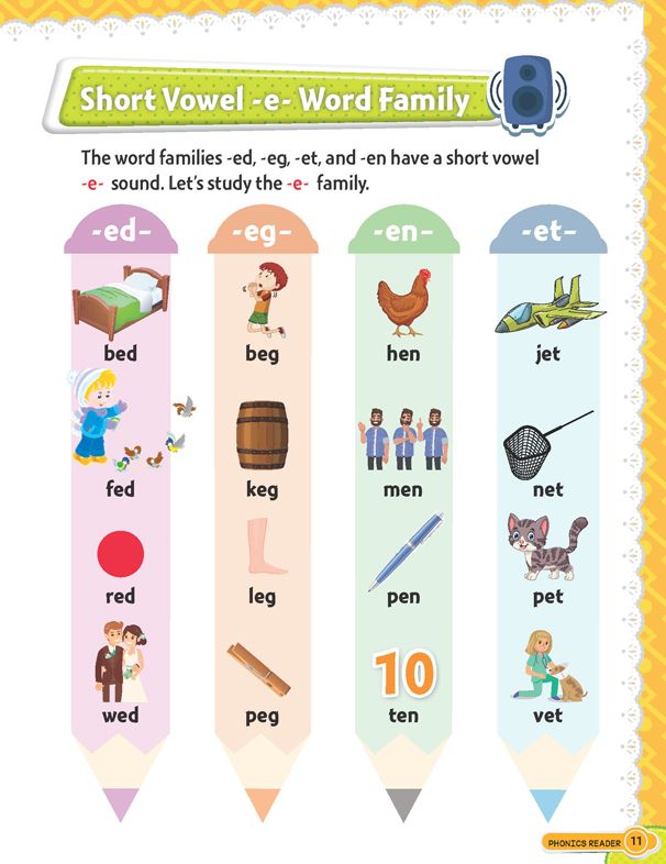 Phonics Reader - 3 (Word Families Short and Long Vowel Sounds) Age 6 ...