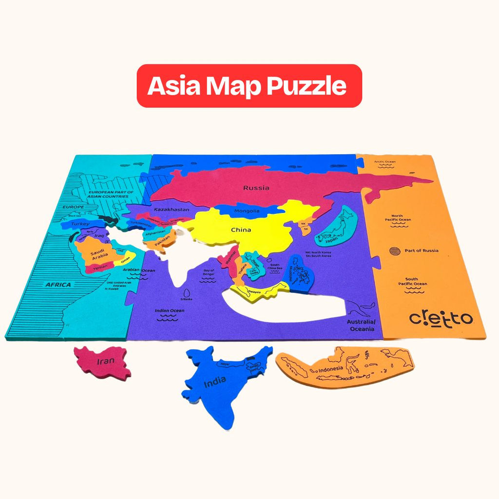 India, Asia & Continent Map Puzzle Combo – Cretto