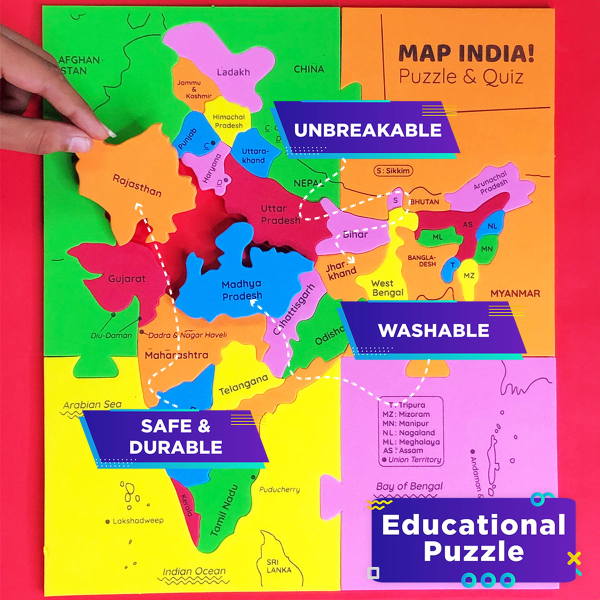 India, Asia & Continent Map Puzzle Combo – Cretto